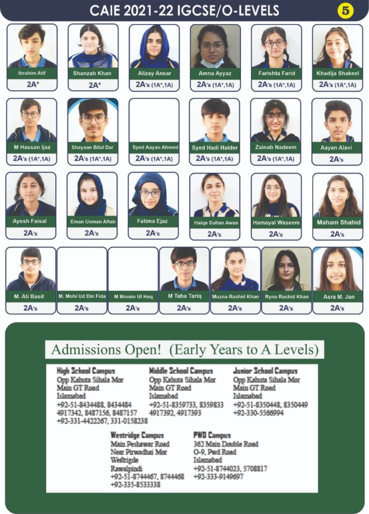 PAST RESULTS – Benchmark School System